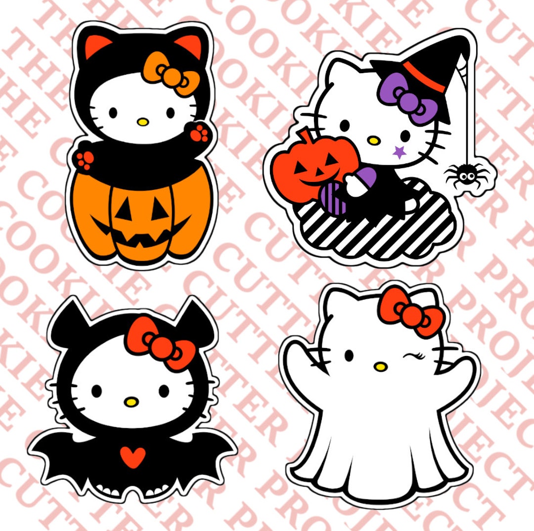 Halloween Hello Kitty Cute and Scary Cookie Cutter Set of 4 - Etsy