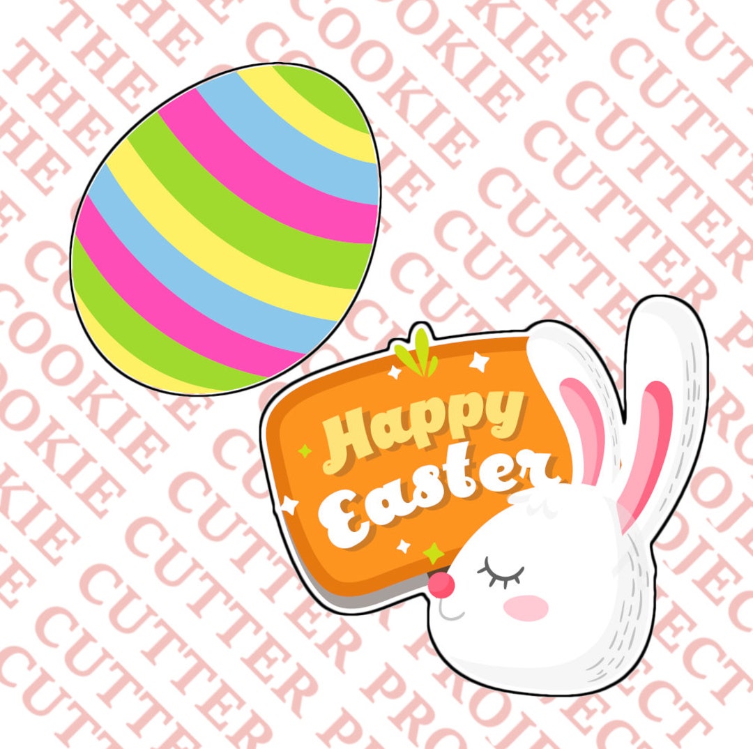 Happy Easter Placard and Easter Egg Cookie Cutter Set of 2 - Etsy