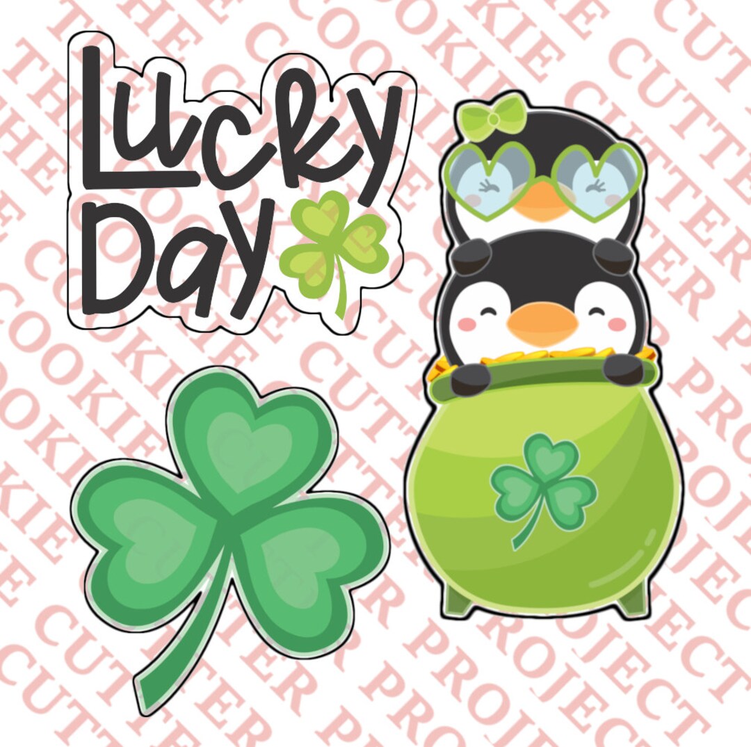 St. Patrick's Day Lucky Penguins and Clover Cookie Cutter Set of 3 - Etsy