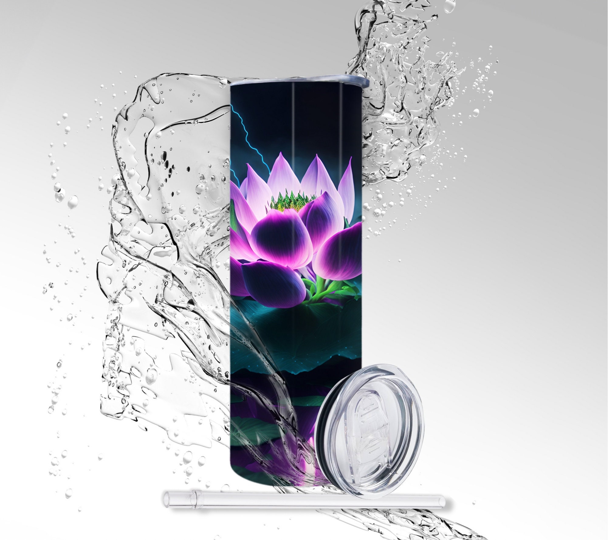 Lightning Lotus Flower, Sublimation Insulated Tumbler - Etsy