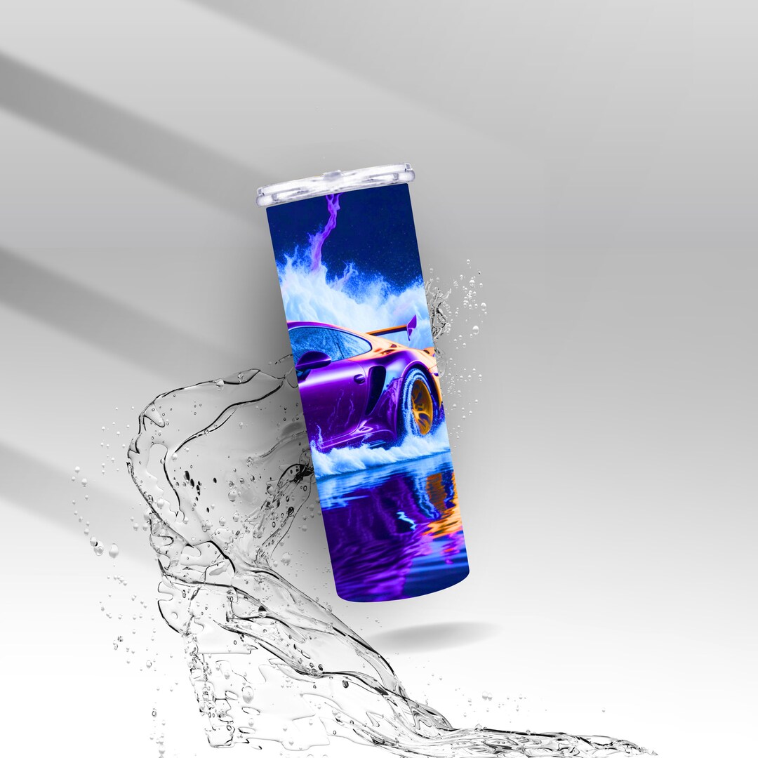 Neon Sports Car, Sublimation Insulated Tumbler - Etsy