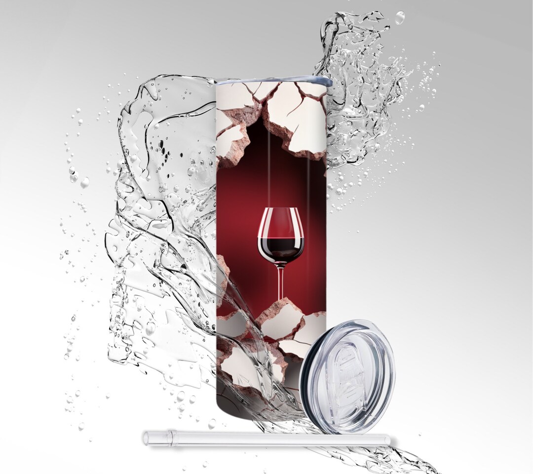 Red Wine, Sublimated 20 Oz Skinny Tumbler - Etsy