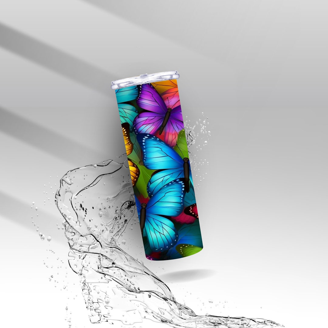 Rainbow 3D Butterflies, Sublimation Insulated Tumbler - Etsy