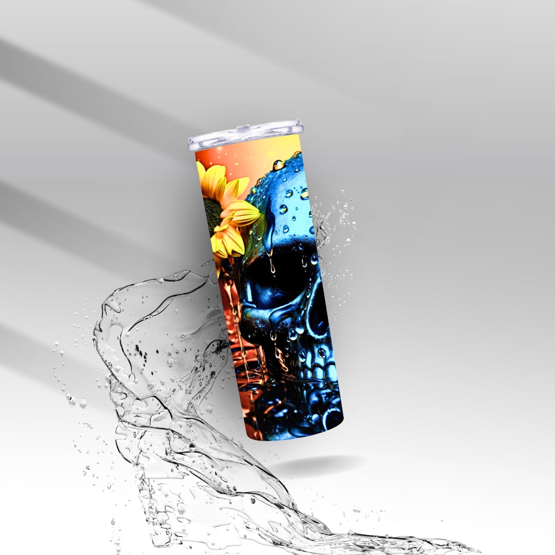 Titanium Sunflower Skull, Sublimation Insulated Tumbler - Etsy