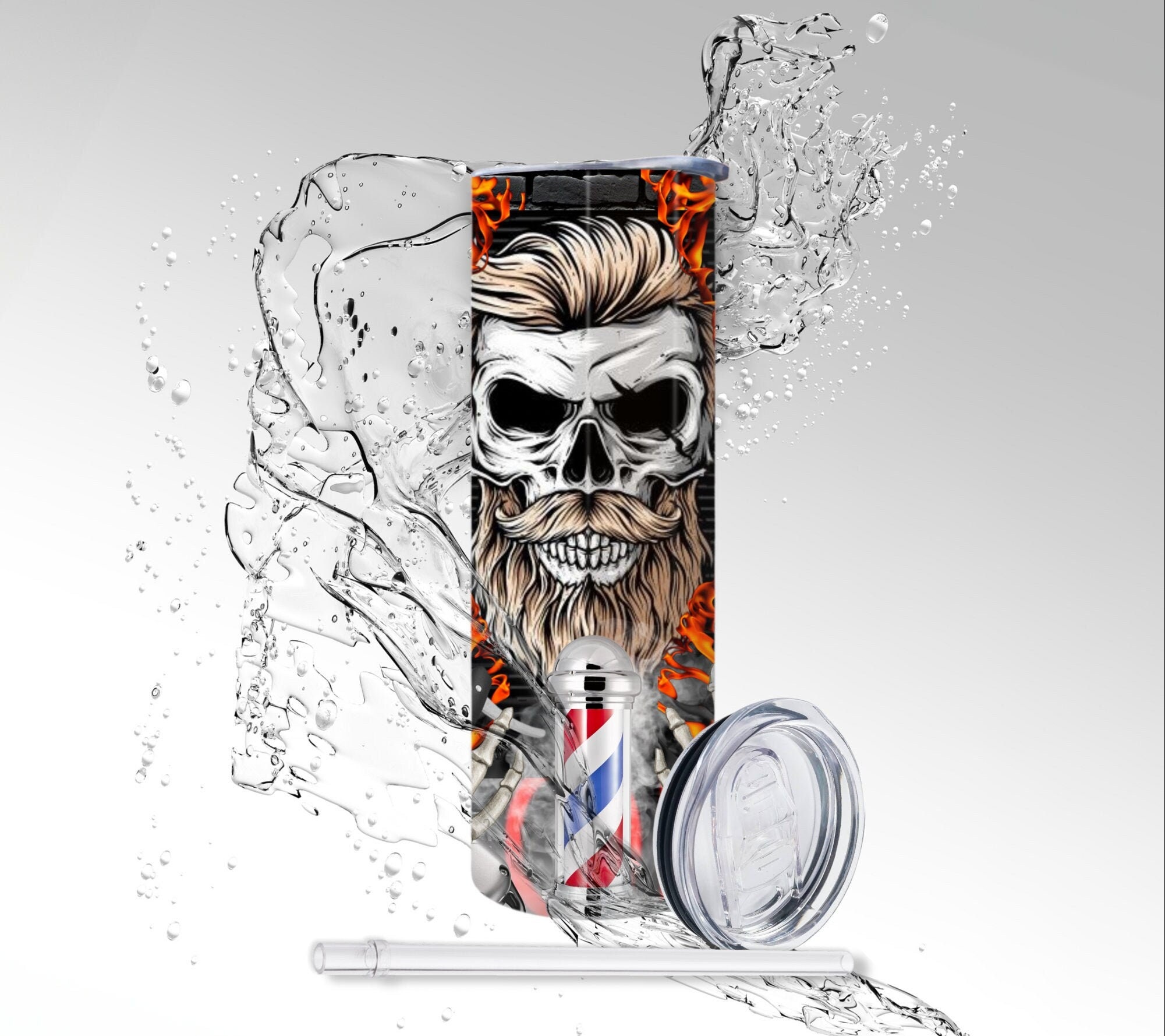 Skeleton Barber/barbershop, Sublimation Insulated Tumbler - Etsy