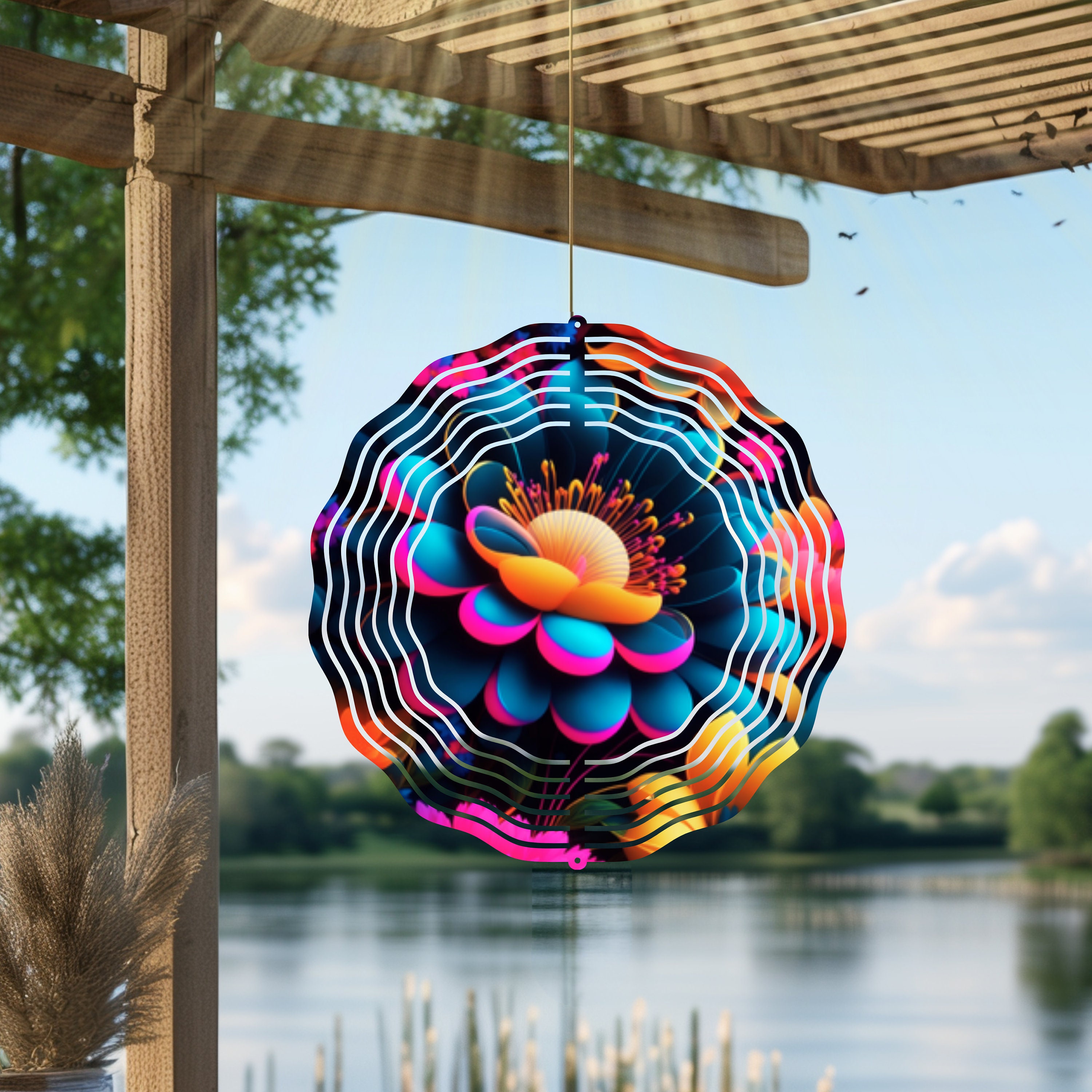 Beautiful Neon Daisy Designs, 10 Inch Garden Wind Spinner - Etsy