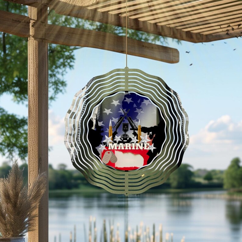 United States Marines, Veteran, 10 Inch Garden Wind Spinner - Etsy