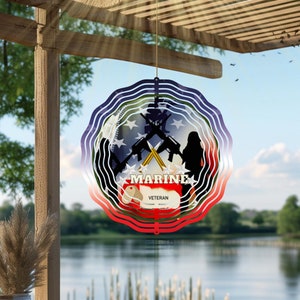 United States Marines, Veteran, 10 Inch Garden Wind Spinner - Etsy
