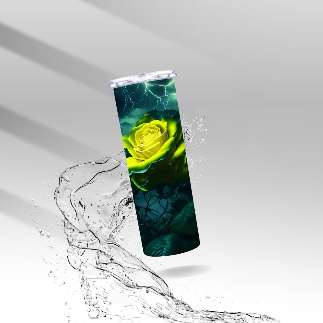 Lightning Yellow Rose, Sublimation Insulated Tumbler - Etsy