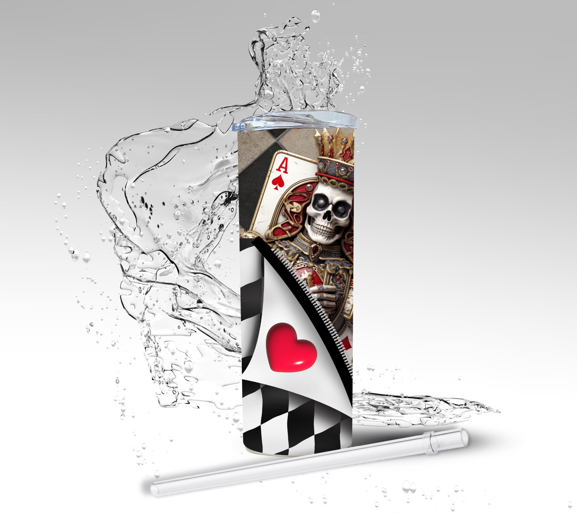 King & Queen Skeleton Ace of Spades, Sublimation Insulated Tumbler - Etsy