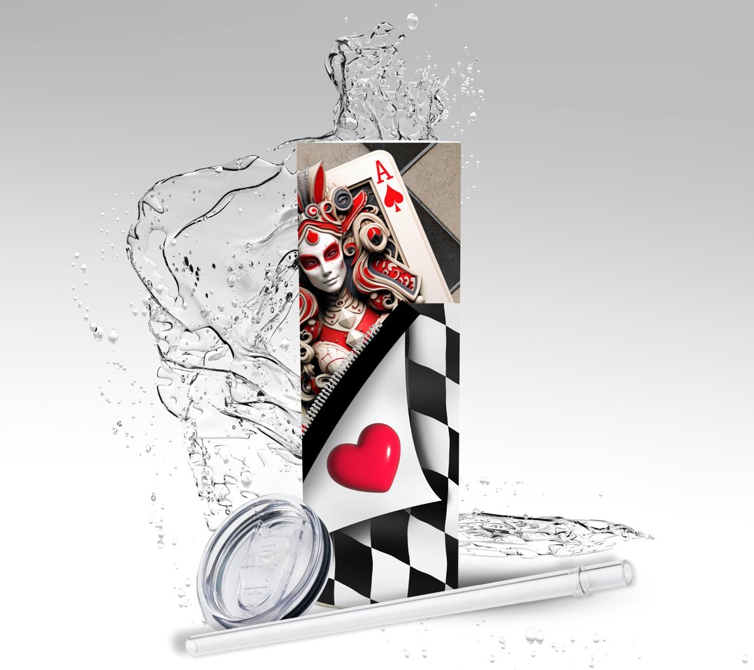 King & Queen Skeleton Ace of Spades Sublimated 20 Oz Skinny - Etsy