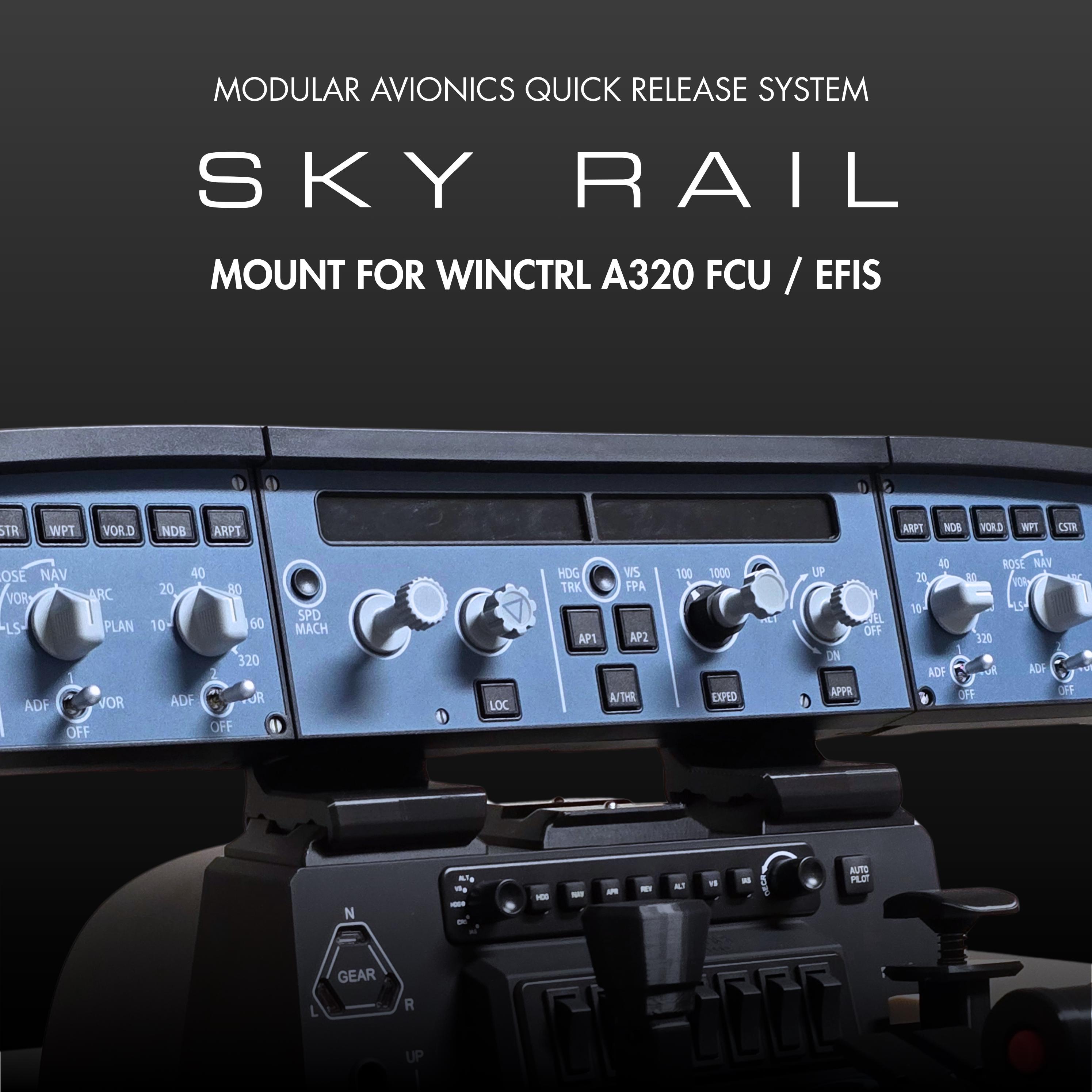 SKY RAIL Modular Mount for Winctrl / Winwing A320 FCU, Honeycomb Alpha ...