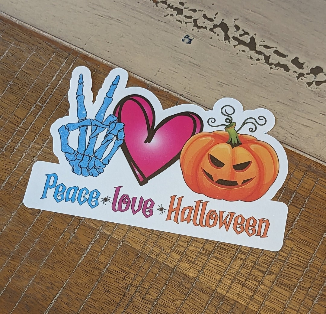 Peace Love Halloween - Sticker - Vinyl With Matte Laminate - Etsy