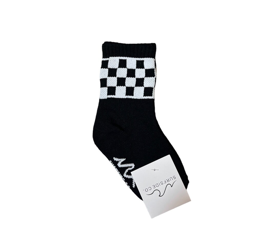 NEW! Black Checkerboard Socks- Infant, Toddler, Child, Kid, Teen Socks ...