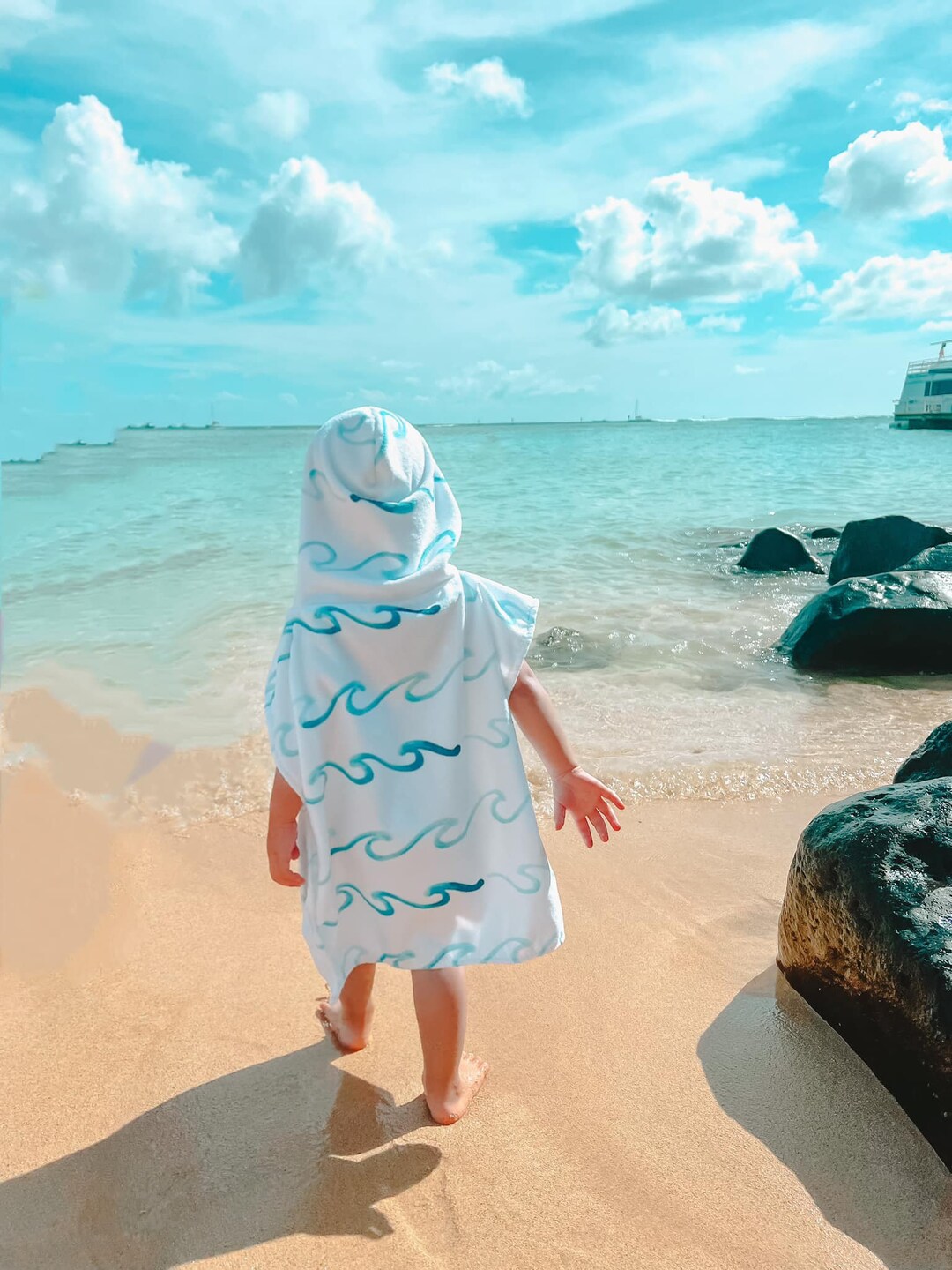 Waves Baby Beach Towel, Toddler Beach Towel, Children Beach Towel, Baby ...