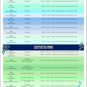 2023 E&M Prolonged Time Cheat Sheet Simply Peacock - Etsy