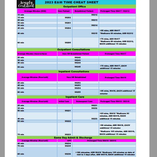2023 E&M Time-based Coding Cheat Sheet in Bubblegum - Etsy 2023 E&M Time-based Coding Cheat Sheet in Bubblegum - Etsy