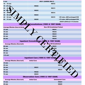 95, 97, and 2021 E&M Time-based Coding Cheat Sheets in 9 Beautiful ...