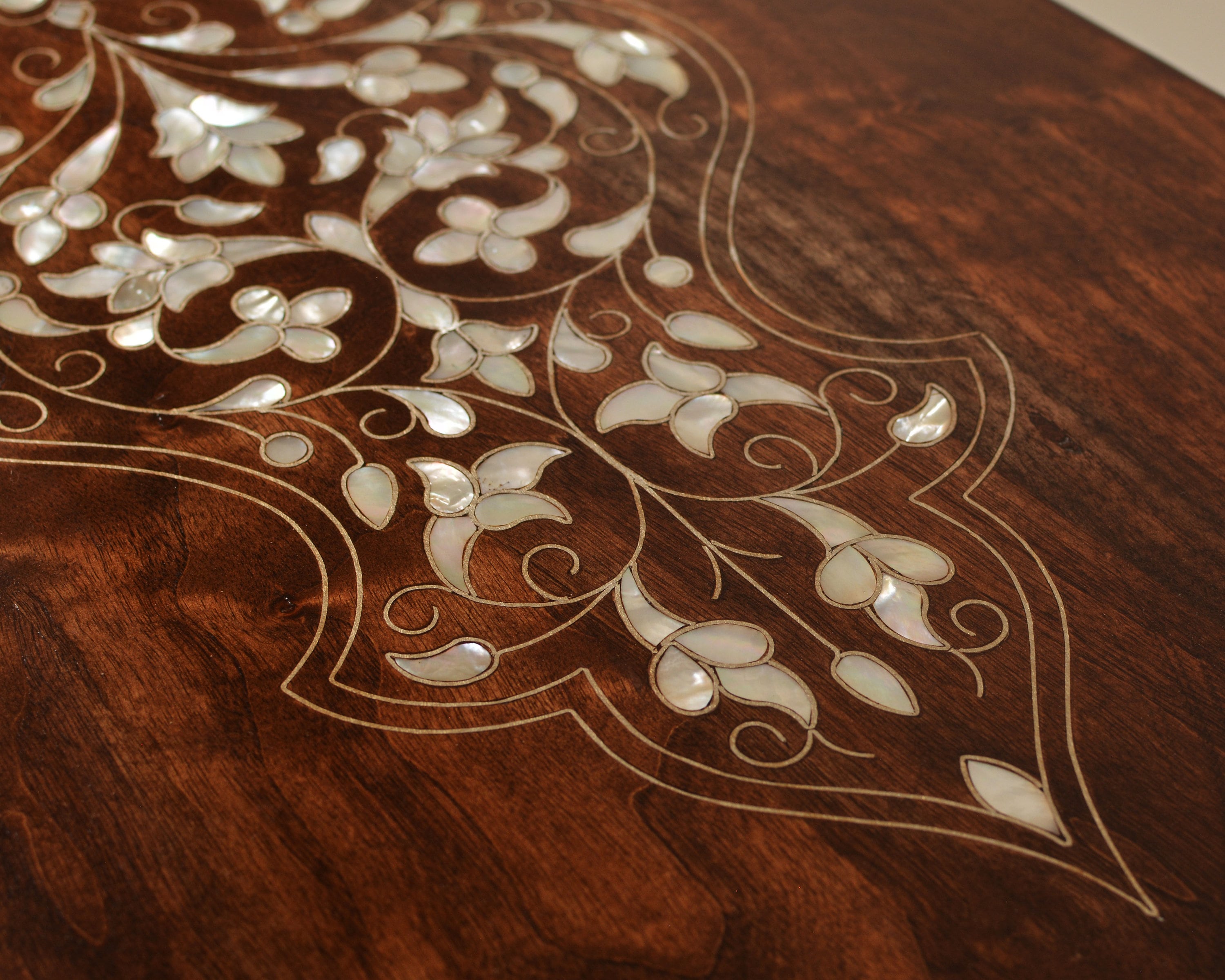 Inlaid With Mother of Pearl Bench Hand Bench Handmade Wood Seat Home ...