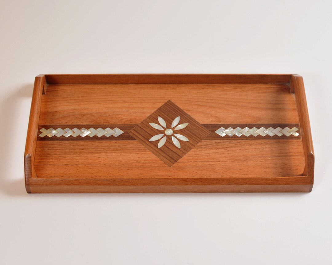 Handmade Wooden Tray Rectangle tray Inlaid With Pearl - Etsy