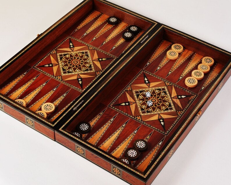 Luxury Backgammon Board, Chess and Backgammon Set, Wooden Backgammon ...