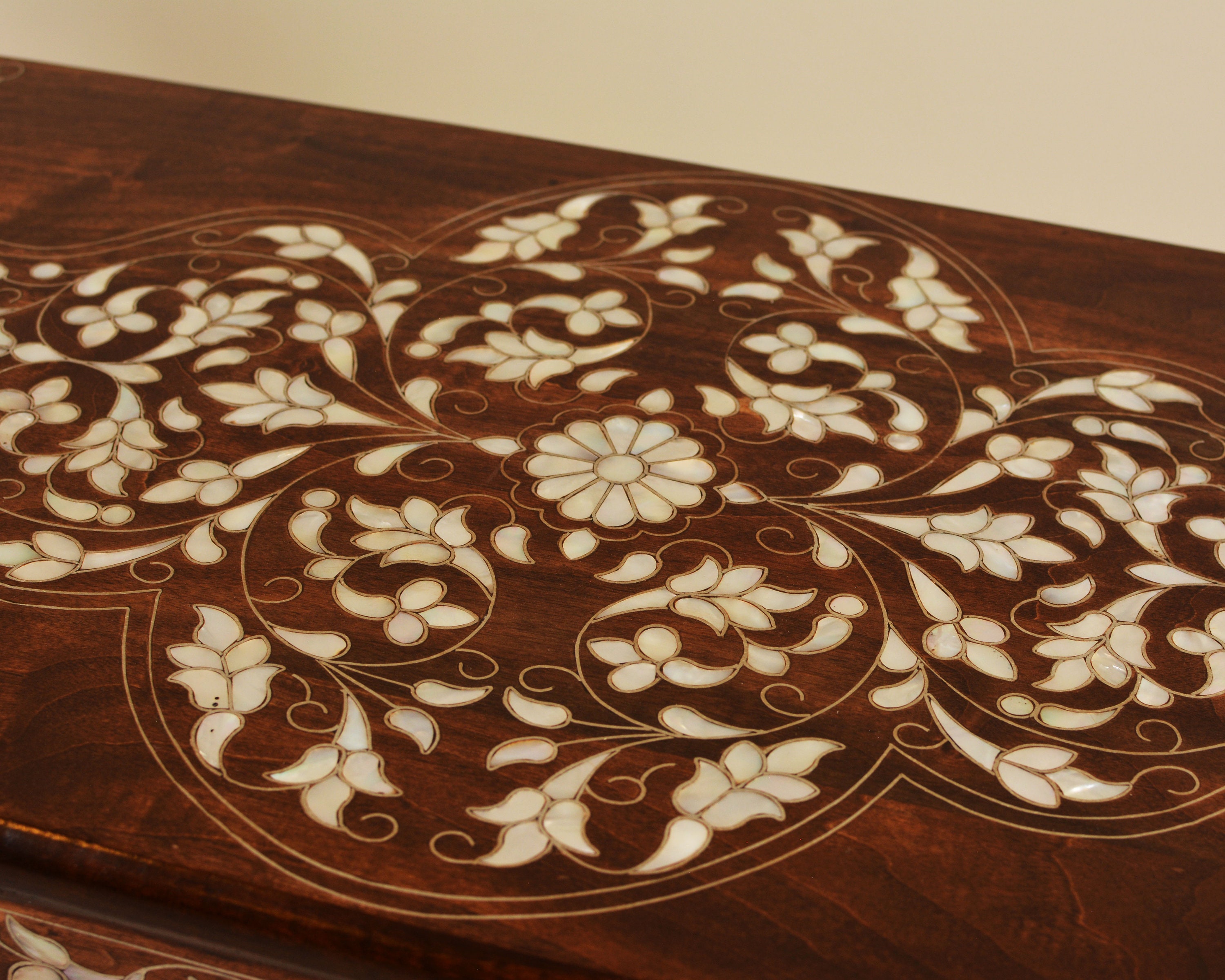 Inlaid With Mother of Pearl Bench Hand Bench Handmade Wooden Seat Home ...
