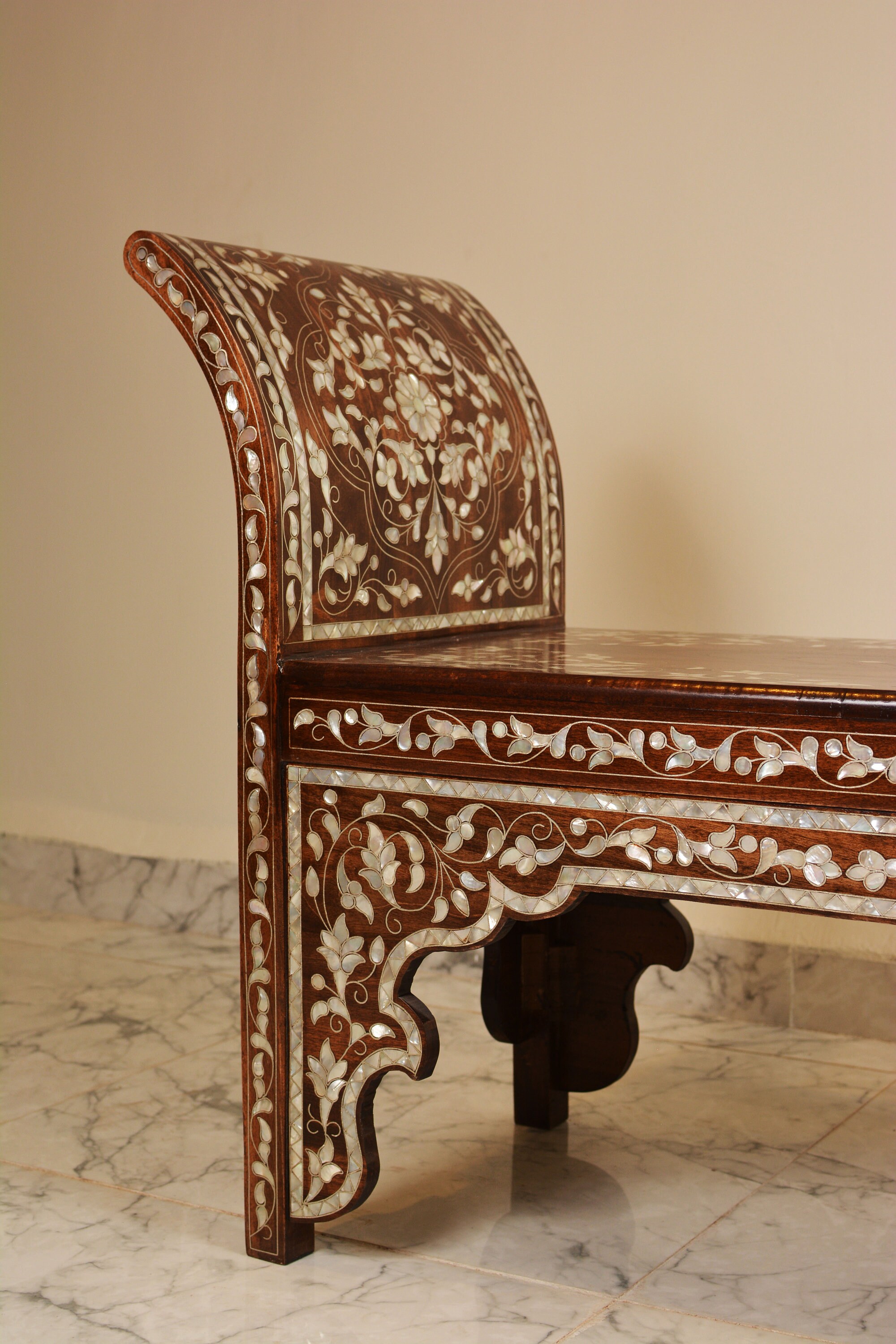 Inlaid With Mother of Pearl Bench Hand Bench Handmade Wooden Seat Home ...