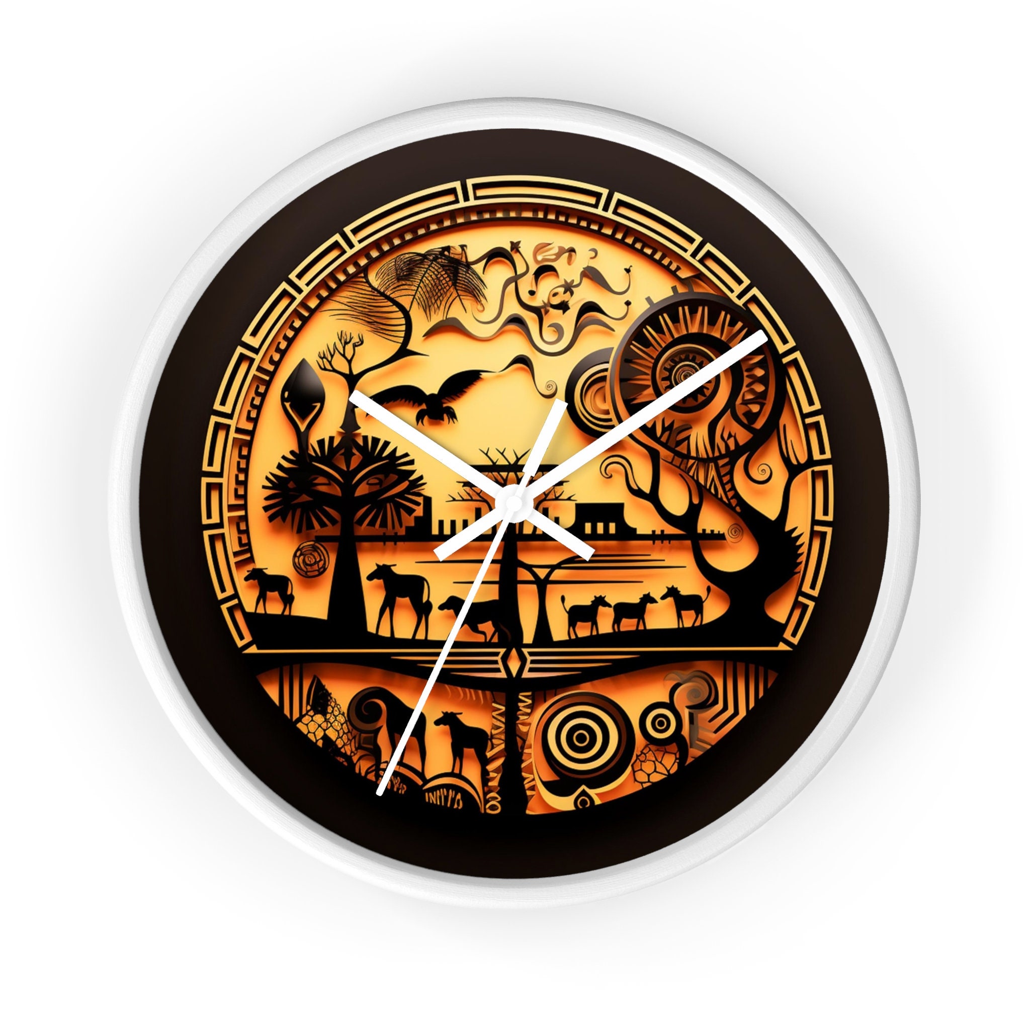 Safari Essence Timekeeper African-inspired Wall Clock Timeless Elegance ...
