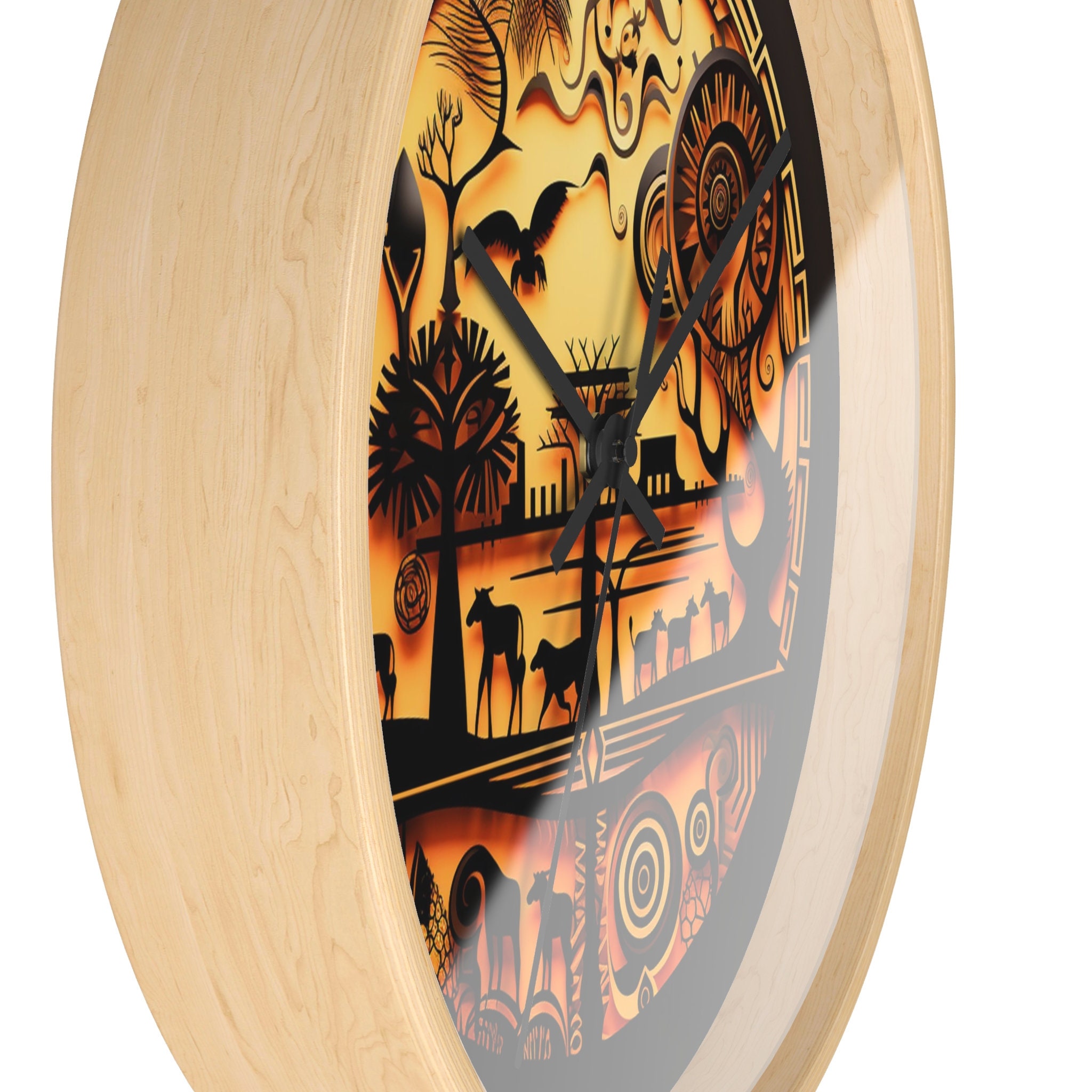 Safari Essence Timekeeper African-inspired Wall Clock Timeless Elegance ...