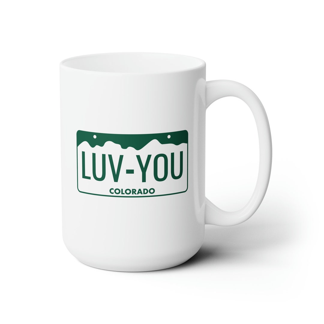 Colorado License Plate Love Mug 15oz | Colorado License Plate Gift ...