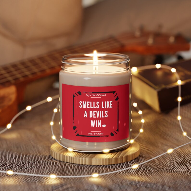 Smells Like a Devils Win Candle | New Jersey Hockey Gift | New Jersey ...