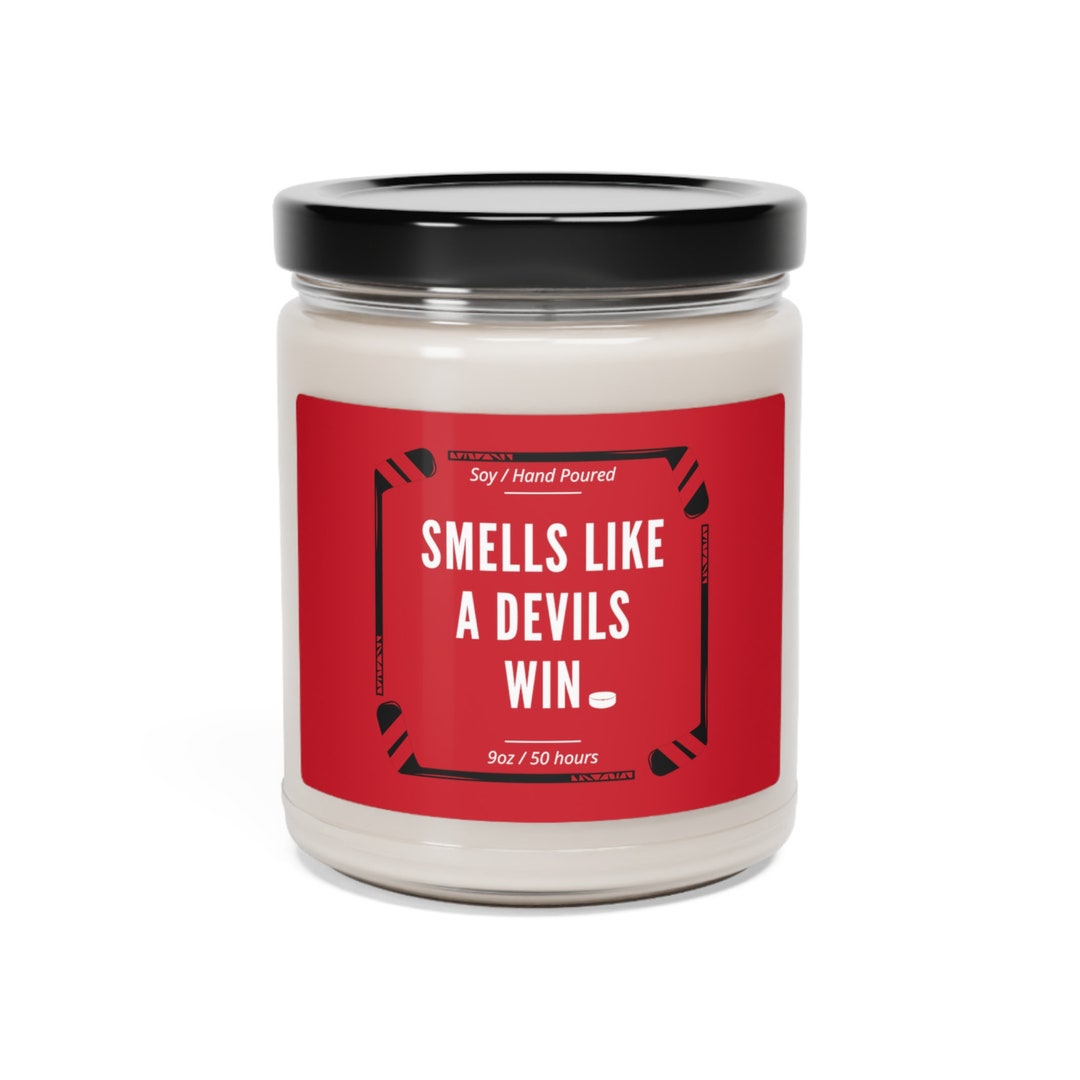 Smells Like a Devils Win Candle | New Jersey Hockey Gift | New Jersey ...