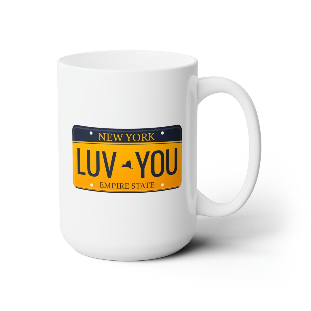 New York License Plate Love Mug 15oz | New York License Plate Gift ...