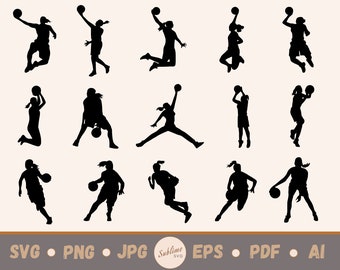 Customizable Female Basketball Player Girl SVG PNG - Etsy