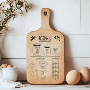 Kitchen Conversion Chart SVG | Cutting Board Design File | Cooking ...
