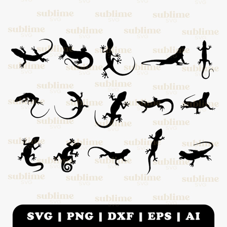 Lizard SVG Bundle | Cutting Files for Cricut, Silhouette | Svg, Png ...