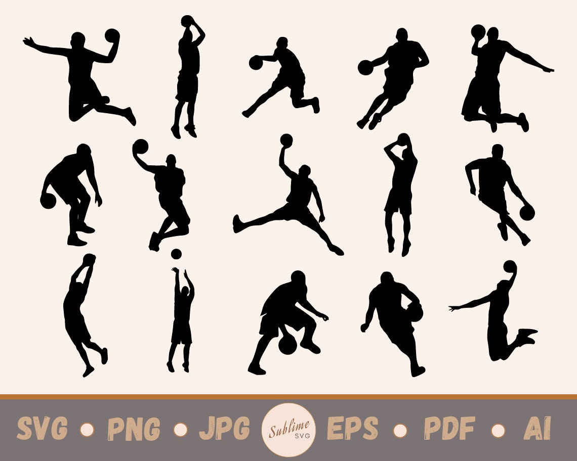 15 Male Basketball Player SVG Bundle Cutting Files for Cricut ...