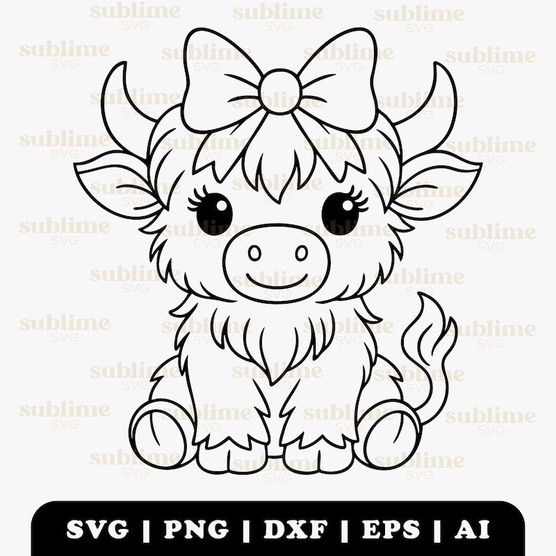 Cow With Bow Svg - Etsy
