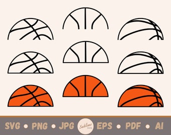 Half Basketball Outline