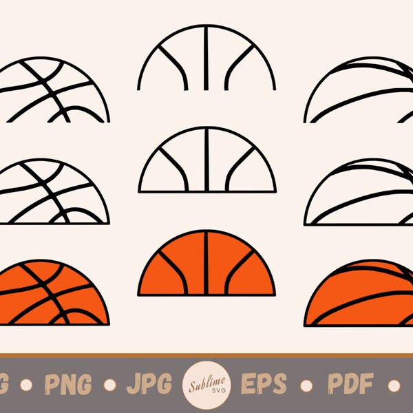 Half Basketball Svg - Etsy