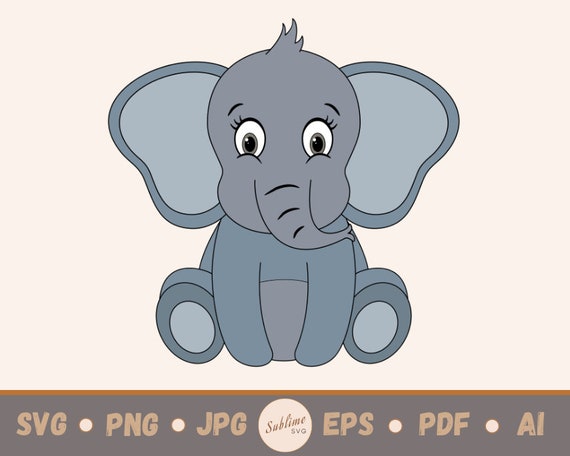 Baby Elephant SVG Cutting Files for Cricut Silhouette | Etsy
