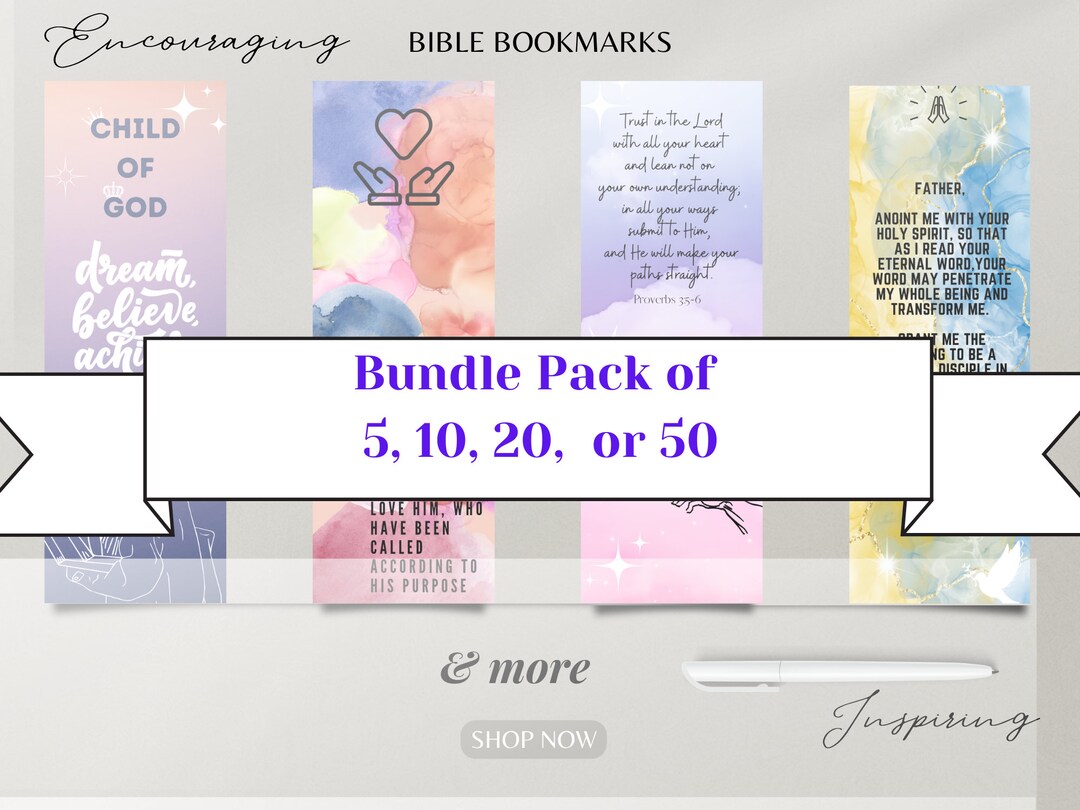 Christian Bookmark Bundles Bible Verses Bookmarks Prayer Affirmation ...