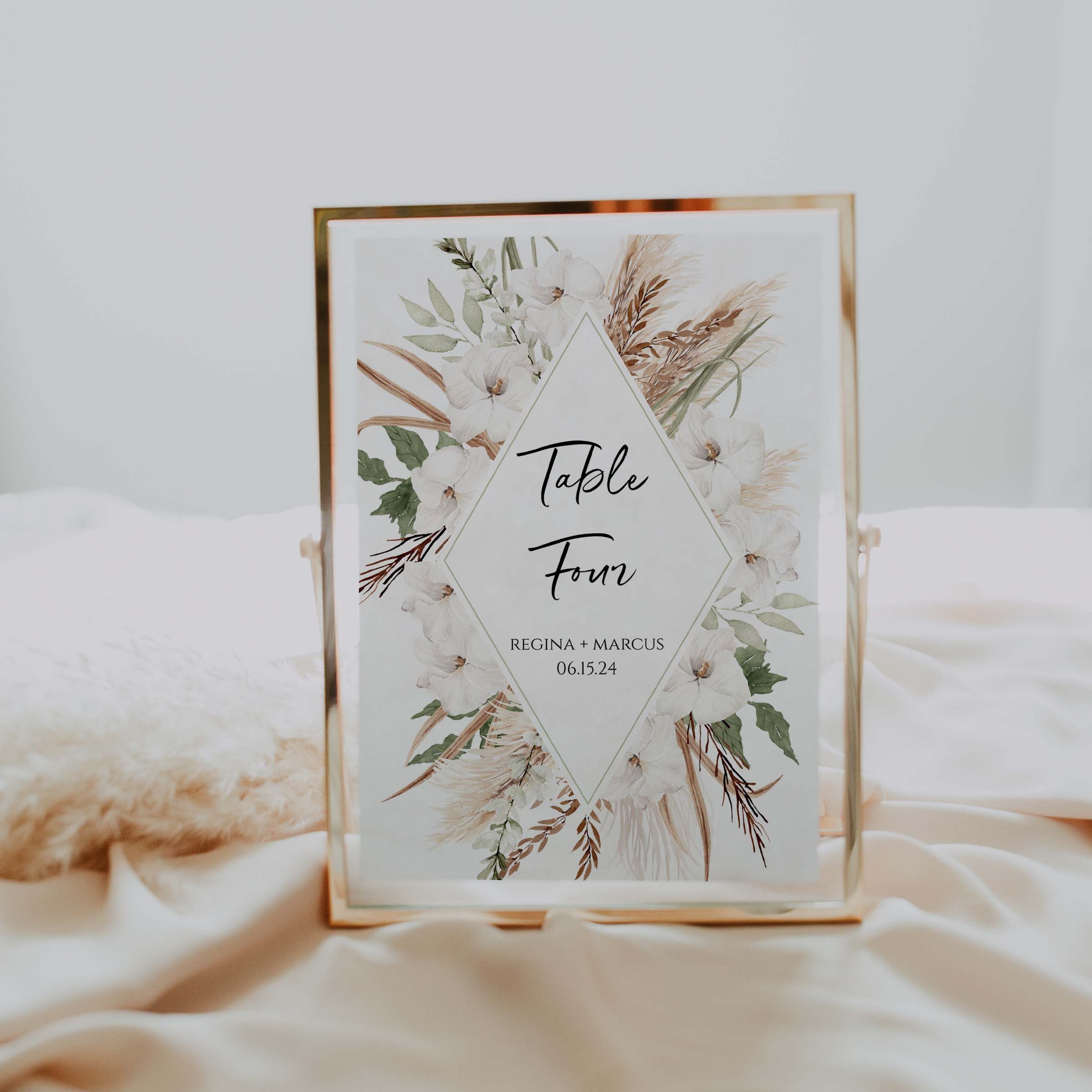 Paprika Wedding Table Numbers WI192 Wedding Table Sign Template ...