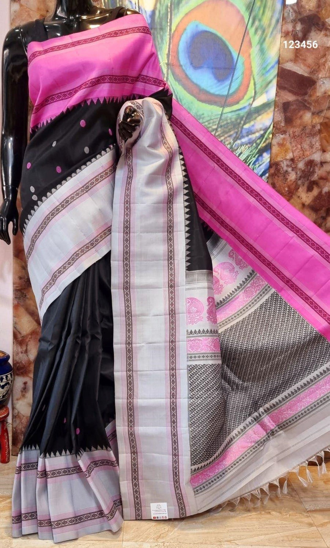 Exclusively Weaved Handloom Gadwal Pure Silk Saree Allover Thread ...