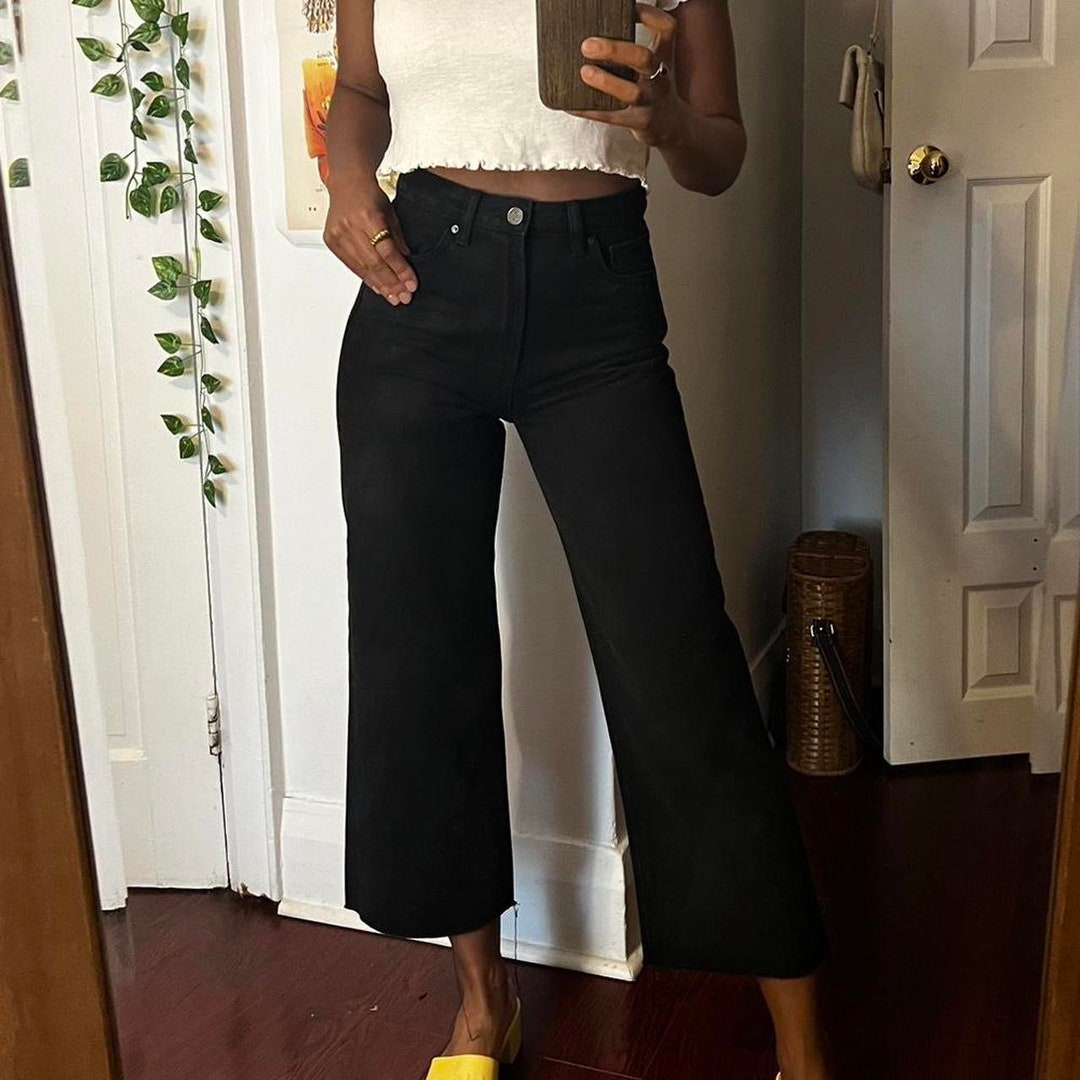 REFUGE High Waisted, Boho Wide Leg Distressed Jeans - Etsy