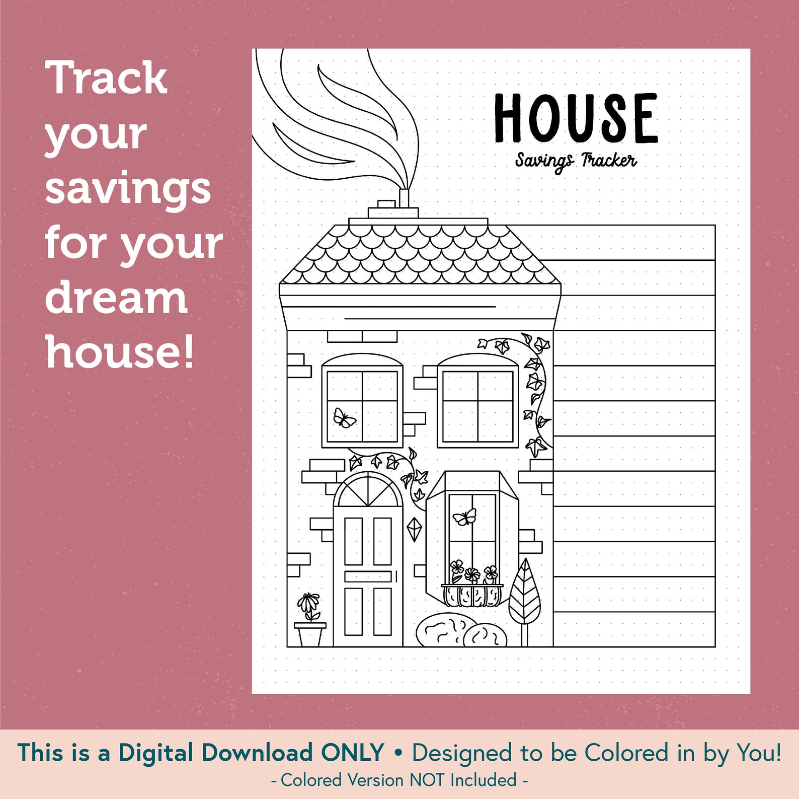 House Savings Tracker for House Down-payments or Renovations • BUJO ...