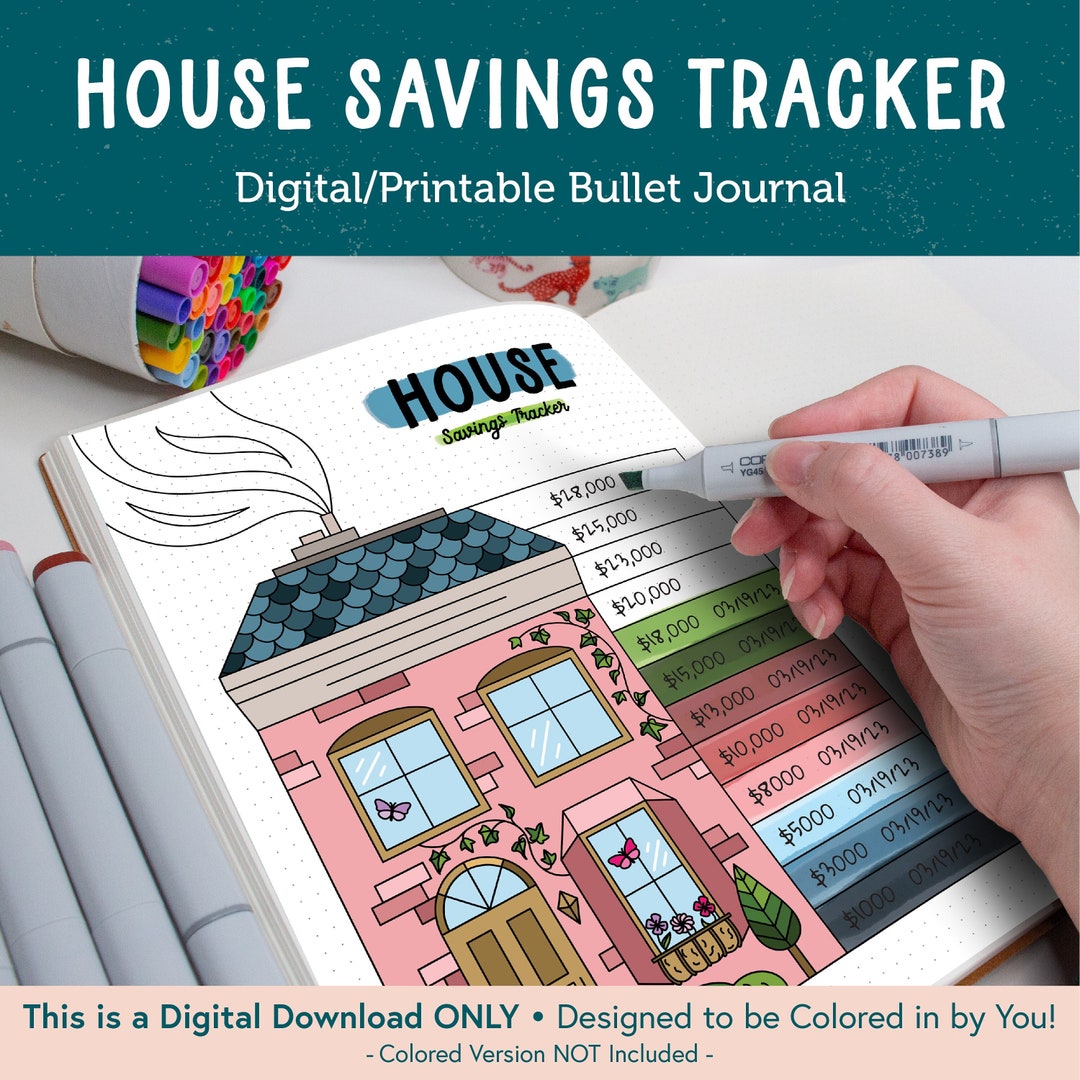House Savings Tracker for House Down-payments or Renovations • BUJO ...