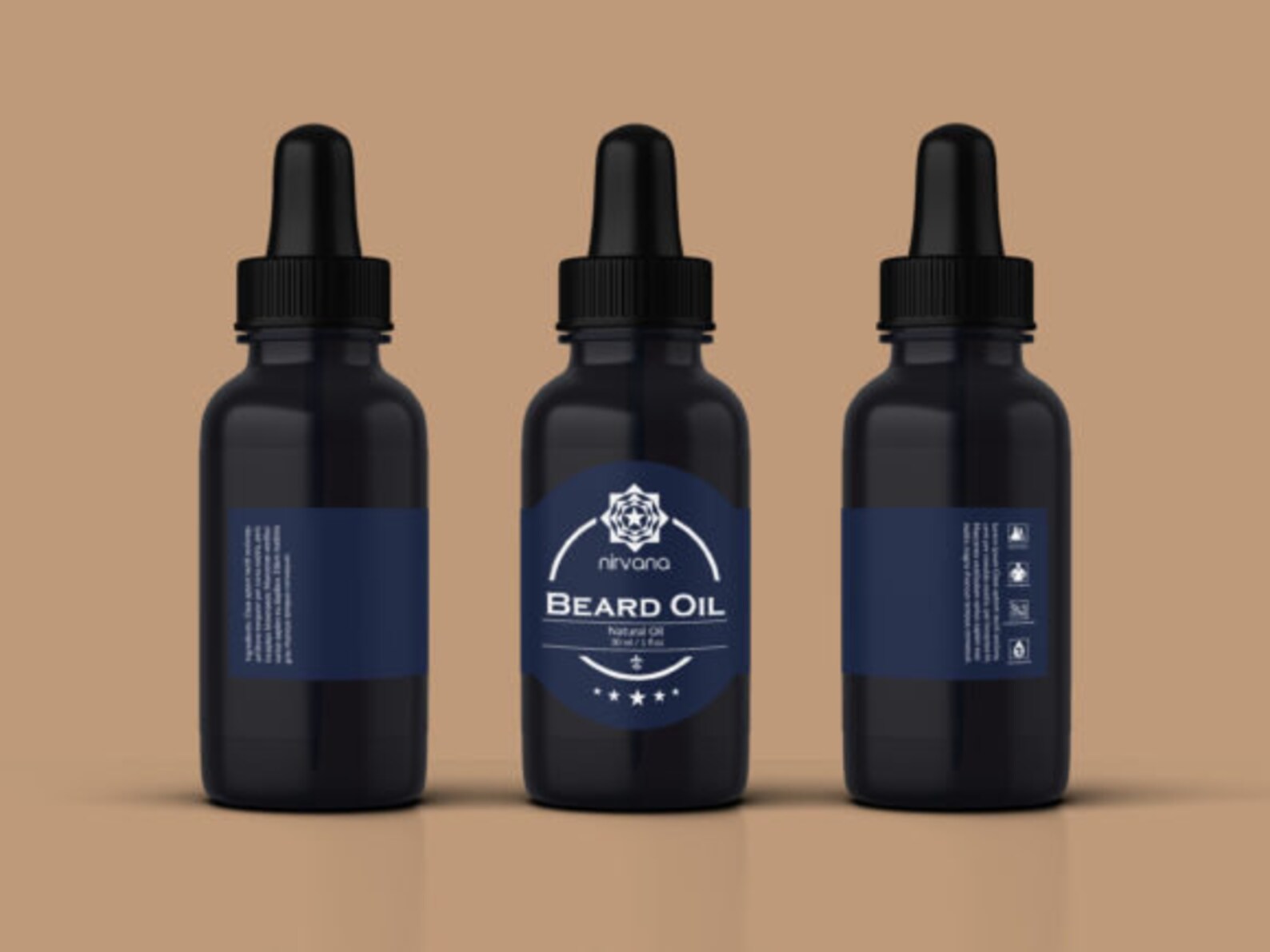 Beard Oil Label Templates | Dropper Bottle Label Template | Essential ...
