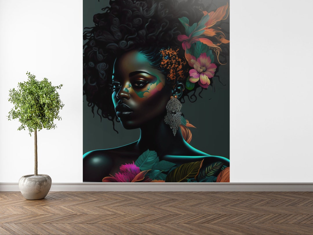 Stunning Melanated Queen With Vibrant Abstract Colors Digital Print - Etsy
