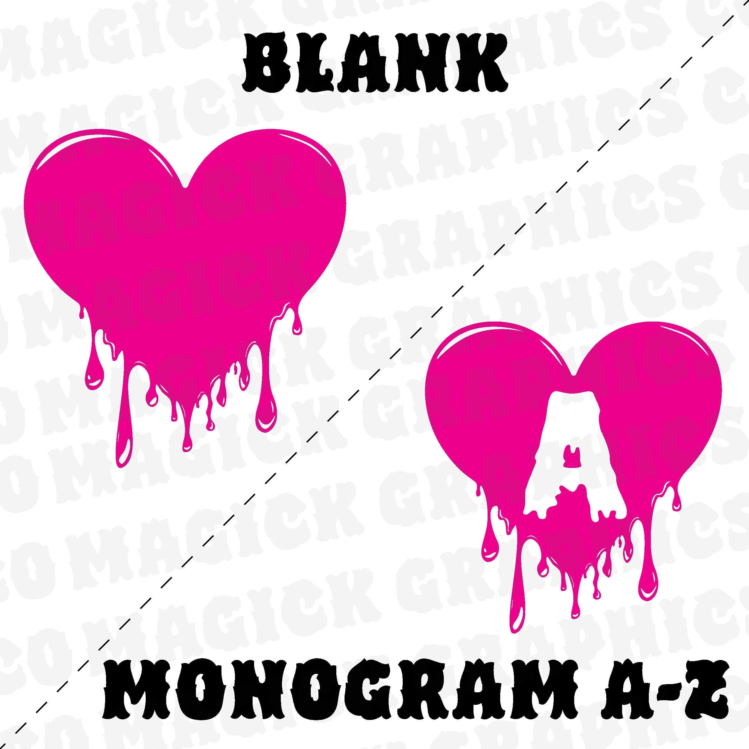 Bleeding Heart Monogram Alphabet A-Z SVG, PNG, DXF Cut File for Cricut ...